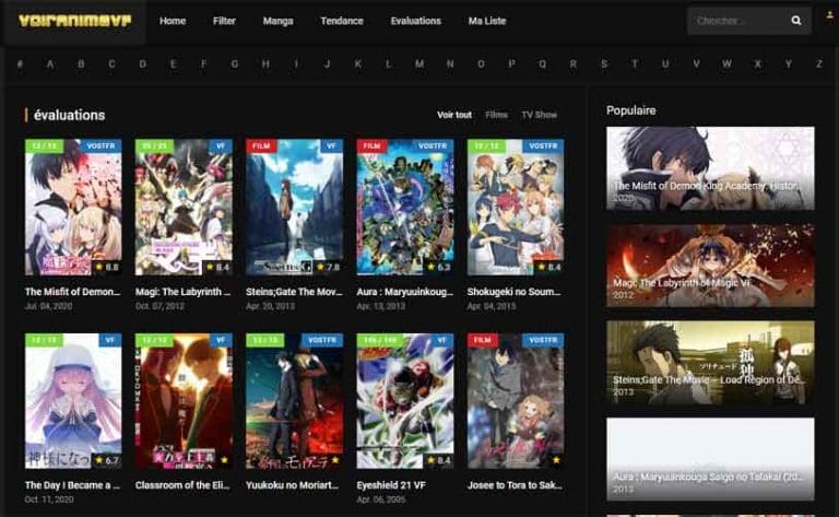 20 Meilleurs Sites d'Animes en Streaming en VF et VOSTFR
